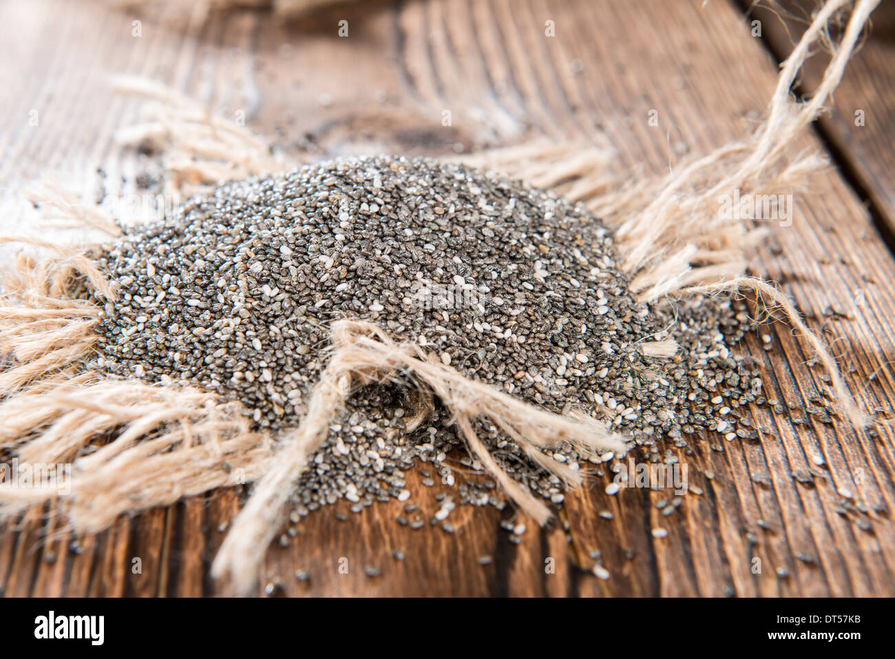 Portion of healthy Chia Seeds (close-up shot Stock Photo - Alamy