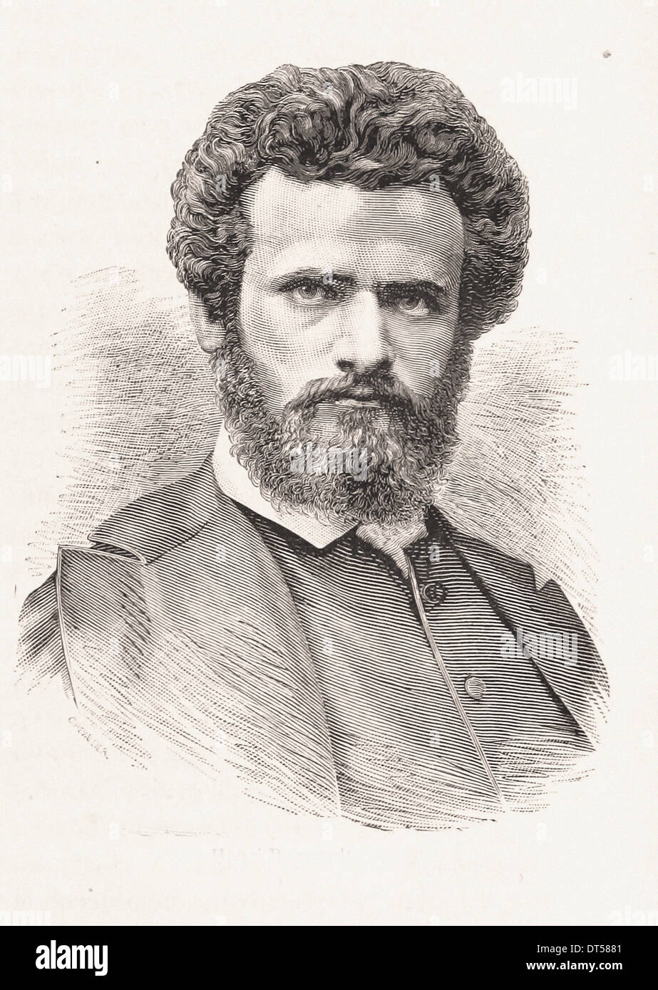 Portrait of henri regnault french engraving xix th century hi-res stock ...