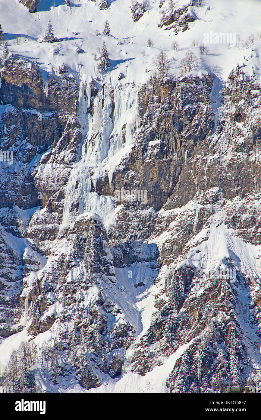 Winter in the swiss alps (Braunwald, Glarus, Switzerland Stock Photo ...