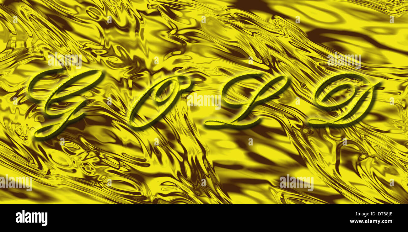 Abstract gold background with the embossed GOLD text Stock Photo - Alamy