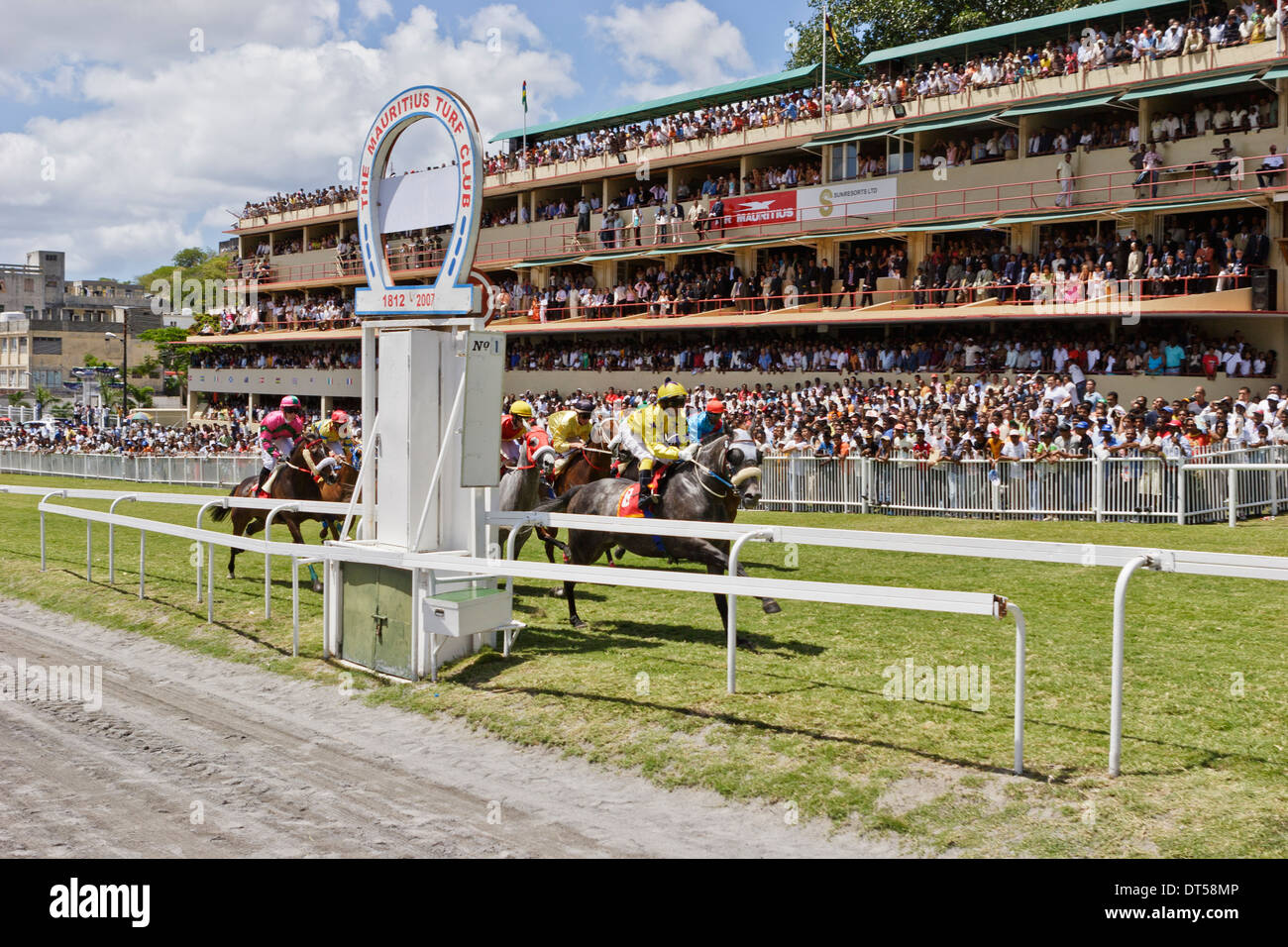 Horse racing at Champs de Mars, Port Louis, Mauritius Stock Photo - Alamy