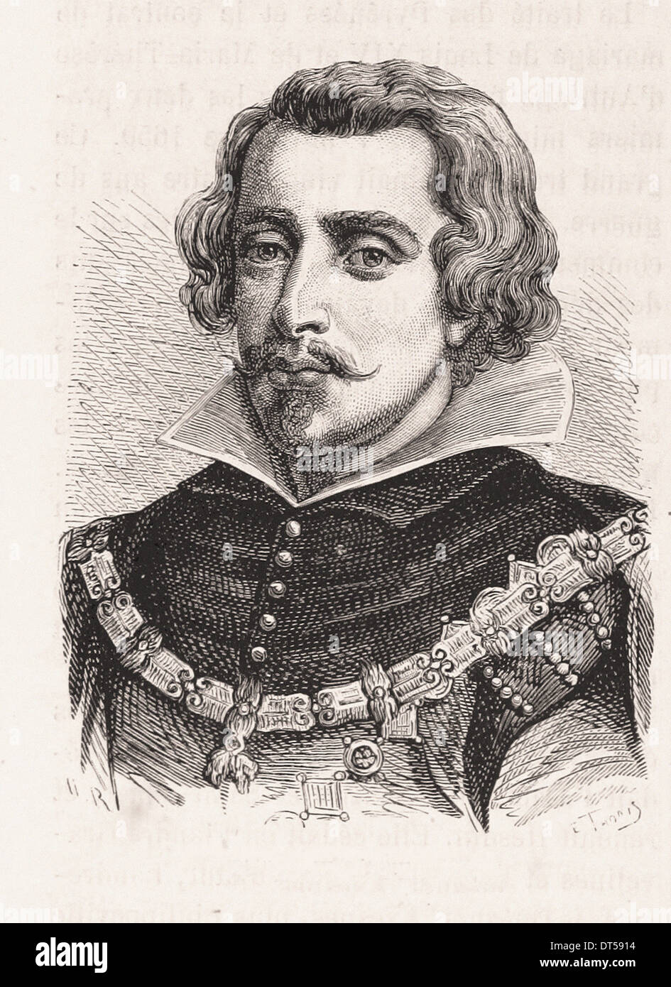 Portrait of felipe iv de french engraving xix th century hi-res stock ...