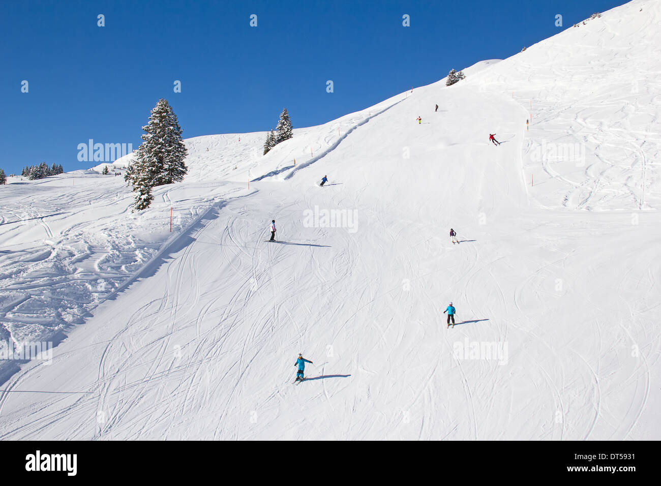 Slope on the skiing resort Flumserberg. Switzerland Stock Photo - Alamy