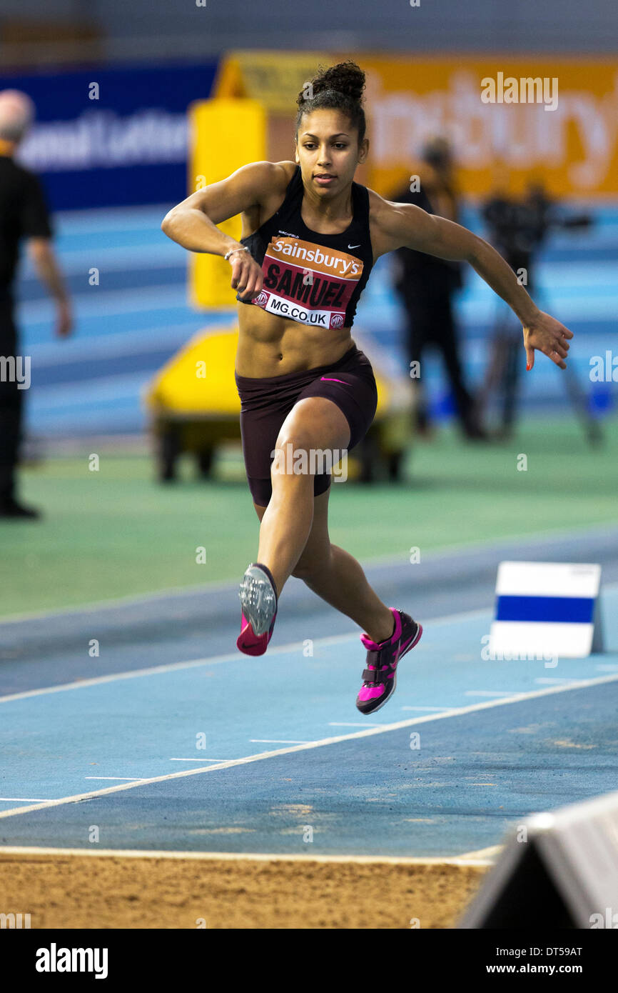 Sheffield, UK. 9th Feb, 2014. Laura SAMUEL winner of the Women TRIPLE ...