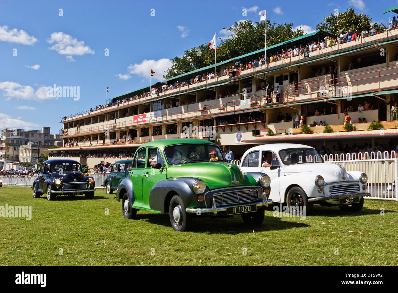 Morris Minor cars on Parade at a horse racing event, Champs de Mars ...