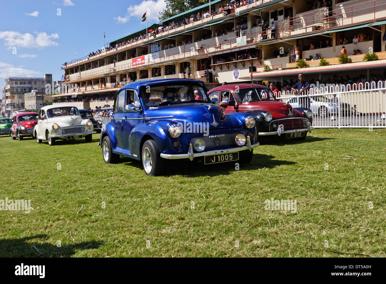 Morris Minor cars on Parade at a horse racing event, Champs de Mars ...