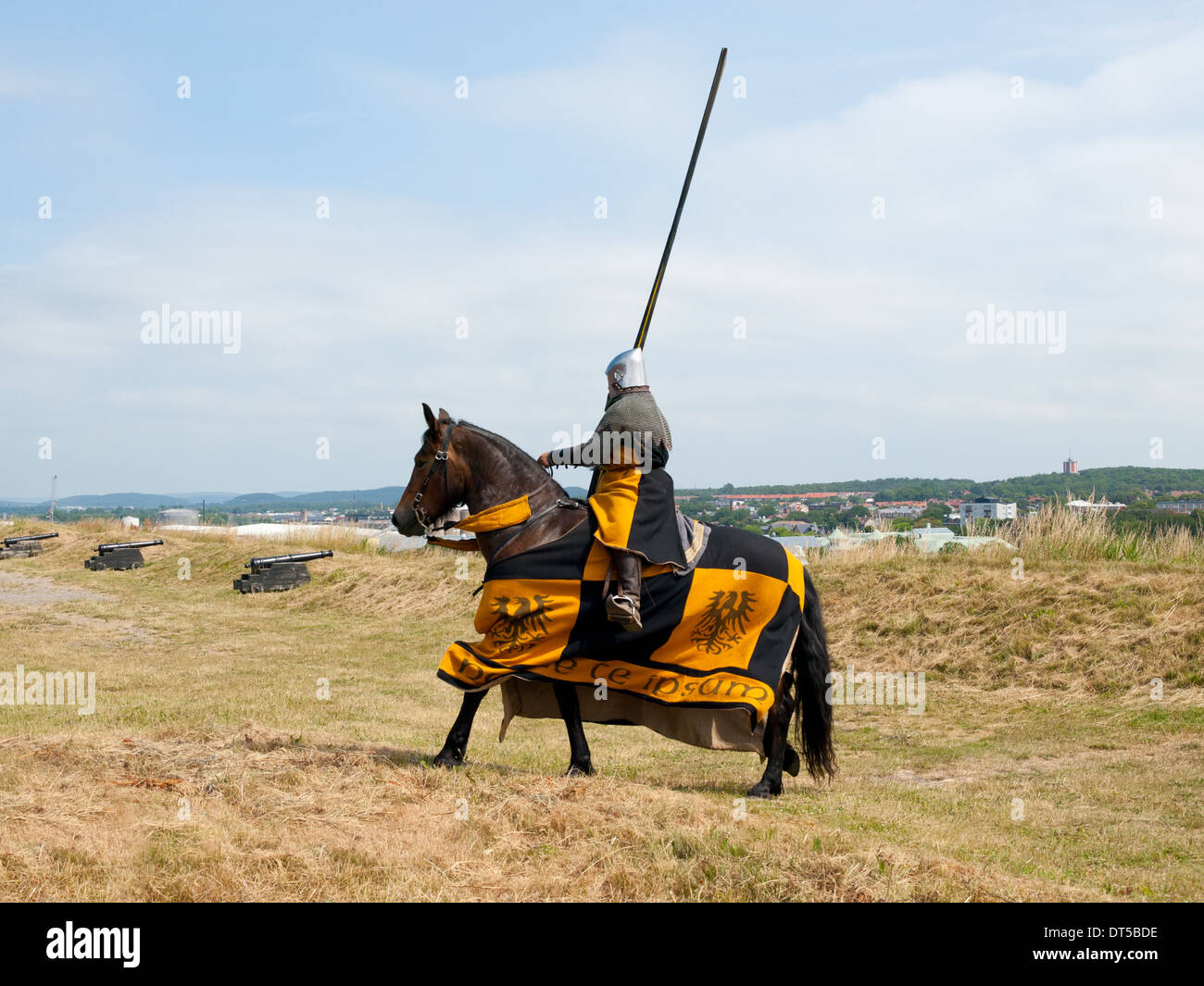 A knight gets ready to duel during the annual Medieval Days held at the ...