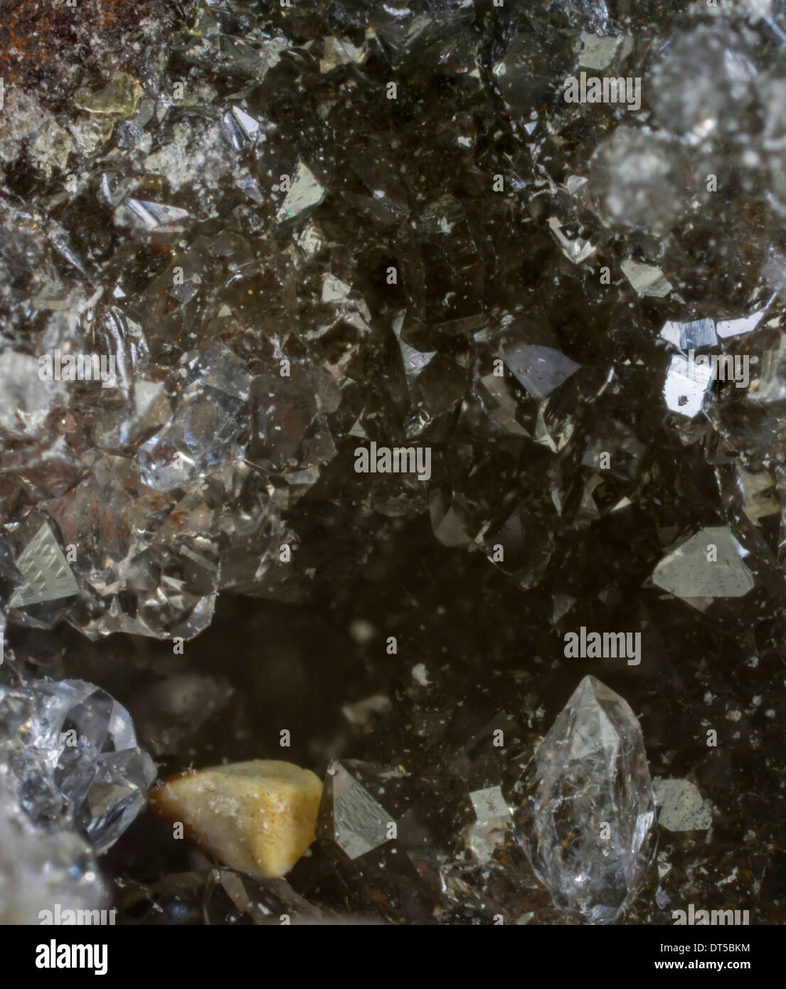 Quartz crystals in flint geode Stock Photo - Alamy