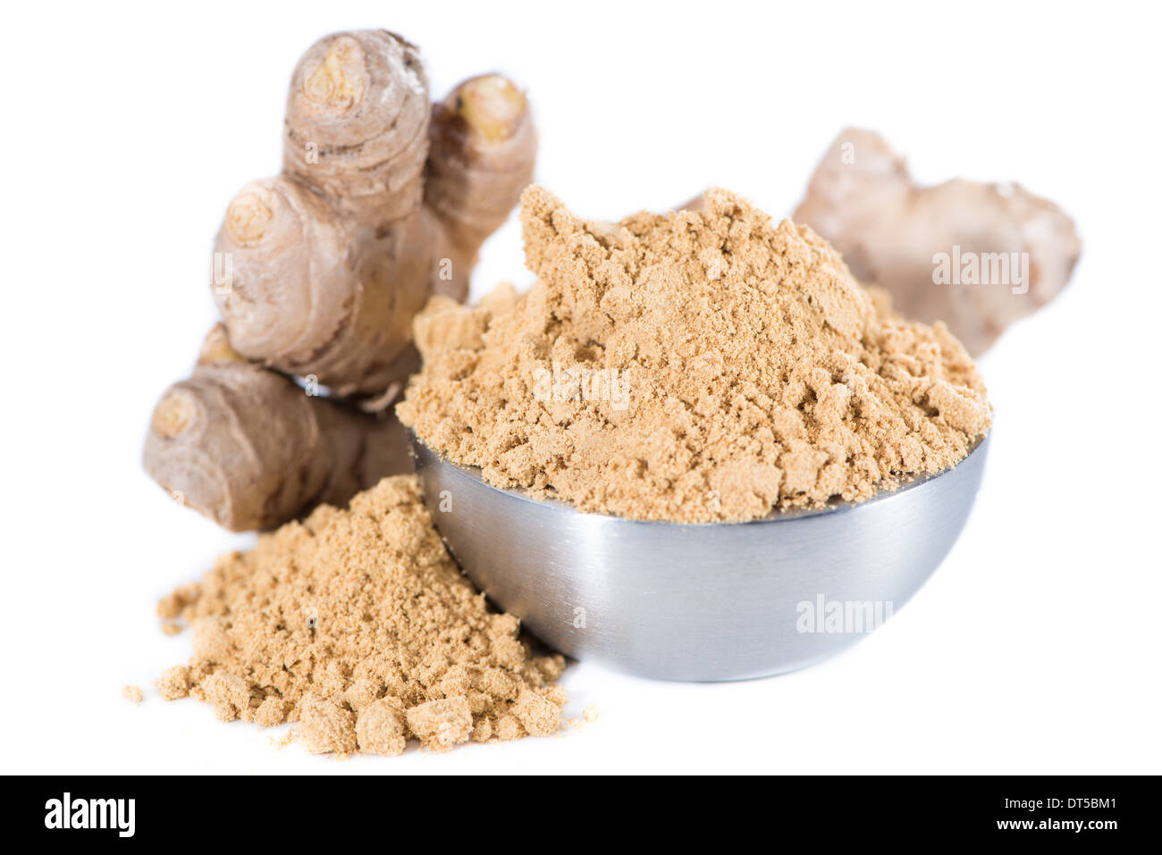 Heap of Ginger Powder isolated on white background Stock Photo - Alamy