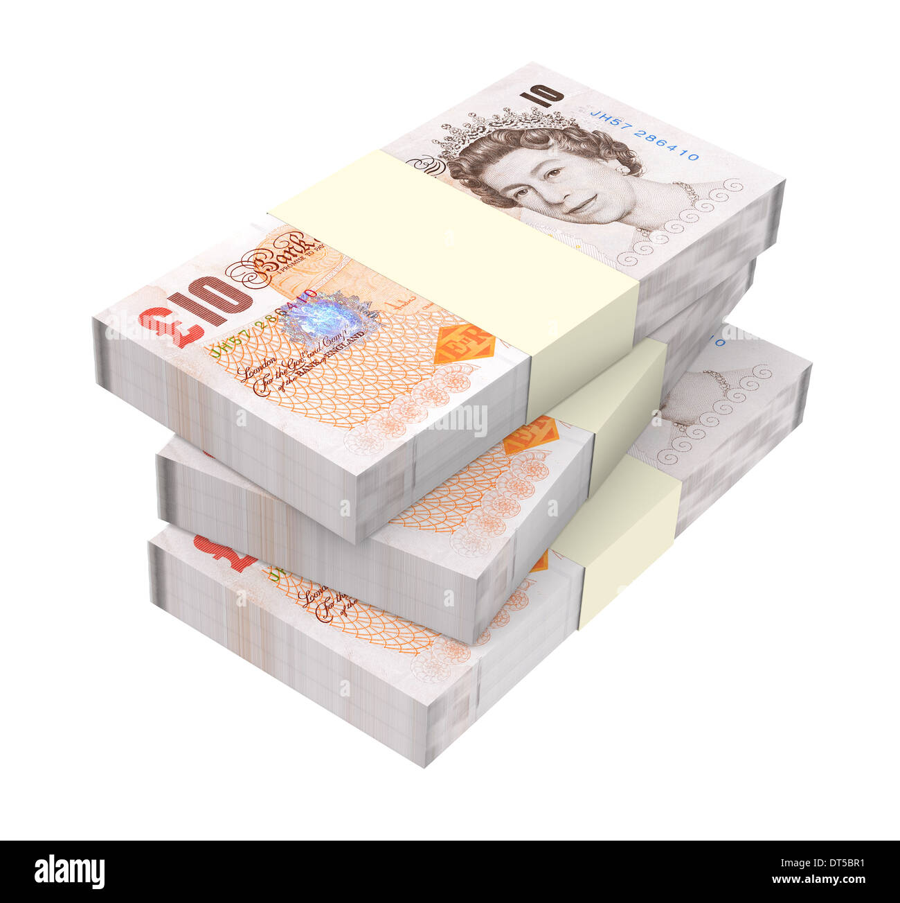 English money isolated on white background. Computer generated 3D photo ...