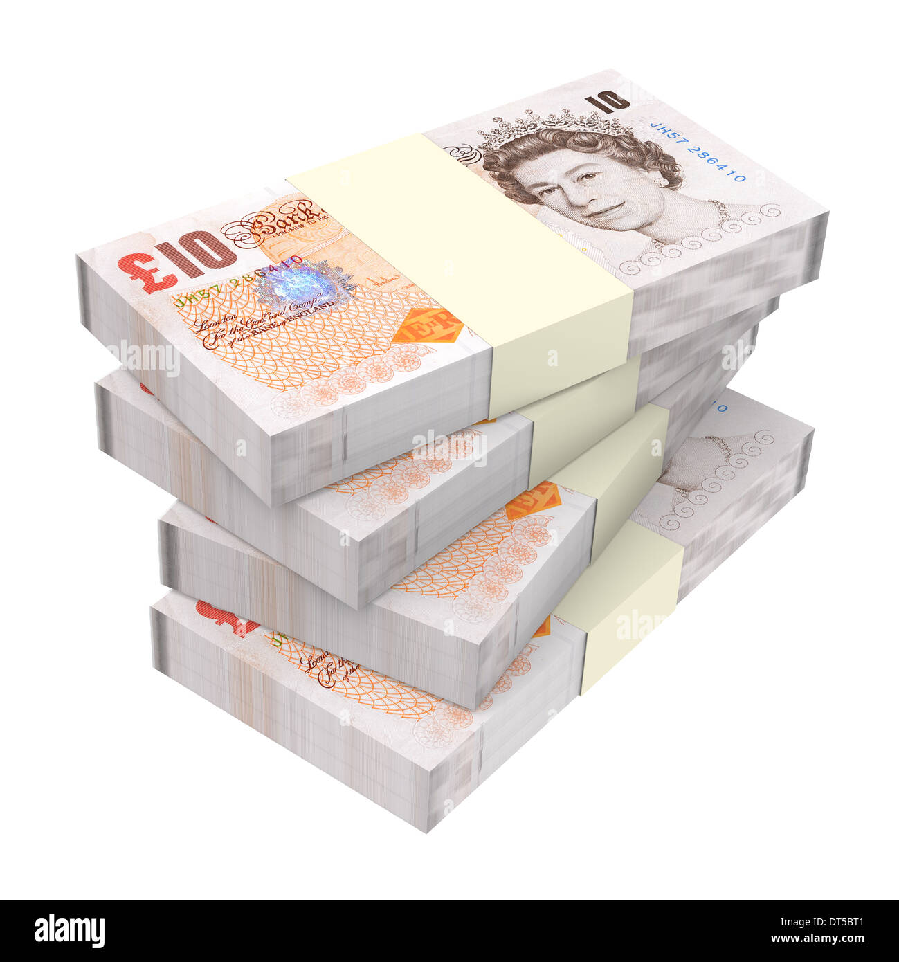 English money isolated on white background. Computer generated 3D photo ...