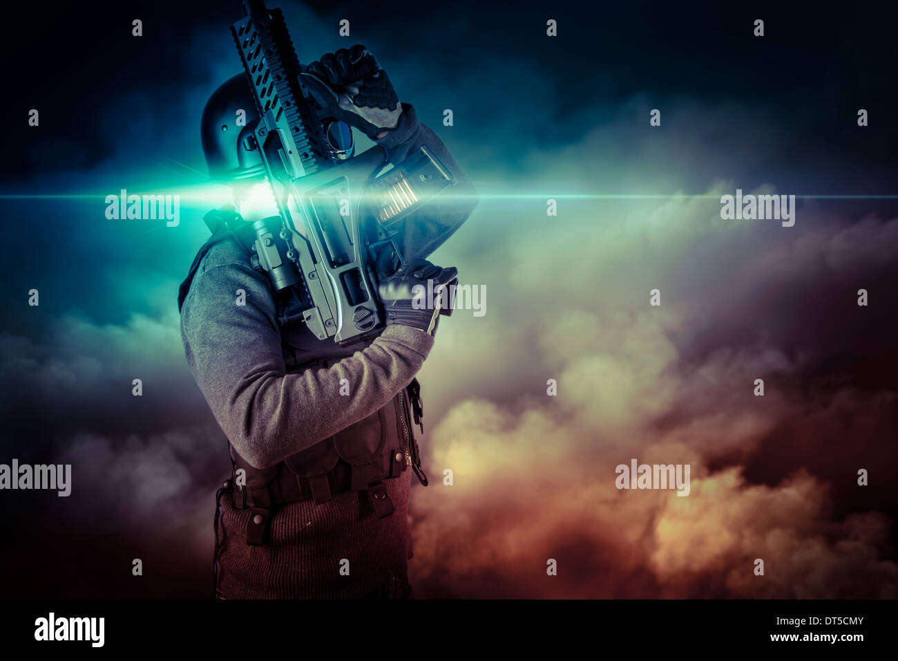 Assault soldier rifle on apocalyptic hi-res stock photography and ...