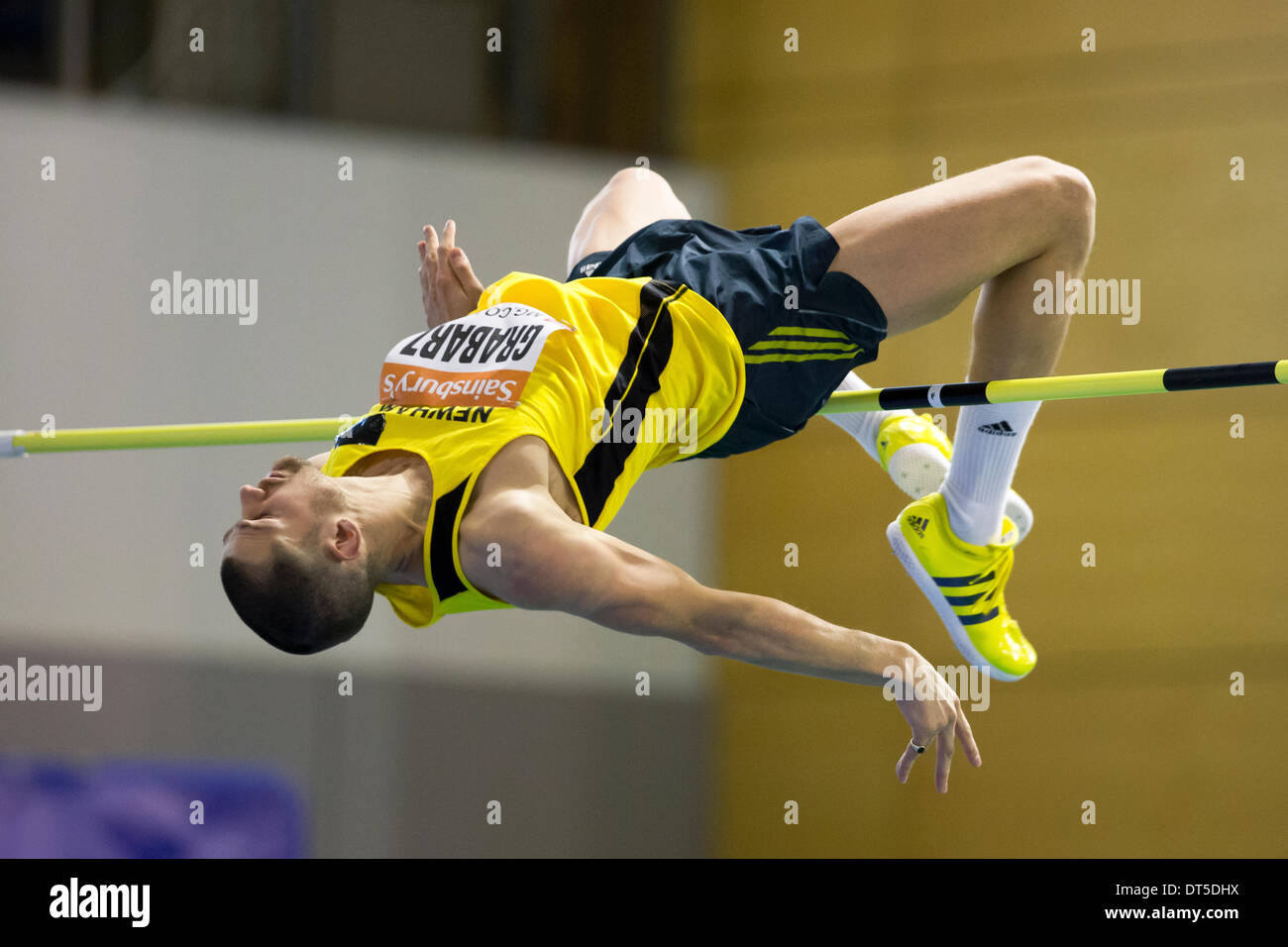 Sheffield, UK. 9th Feb, 2014. Robbie GRABARZ winner of the Men HIGH ...