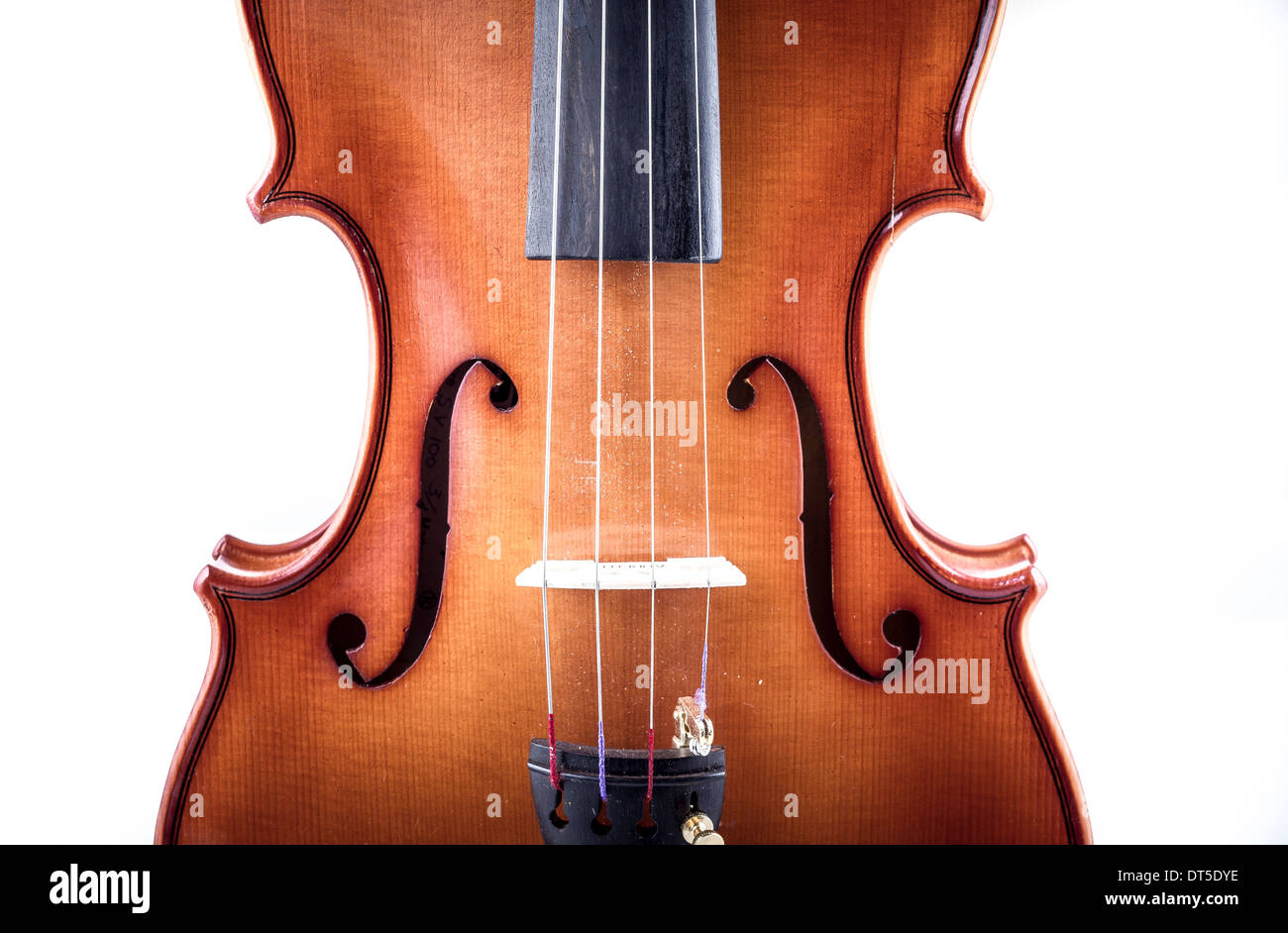 Harmony, Violin front view isolated on white, vintage Stock Photo - Alamy