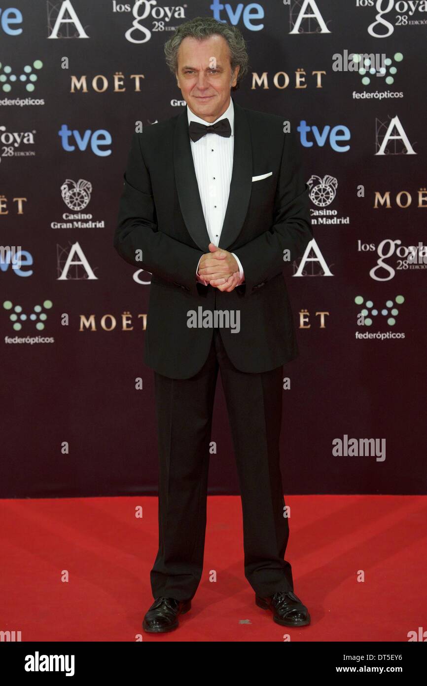 Madrid, Spain. 9th Feb, 2014. Jose Coronado attends Goya Cinema Awards ...