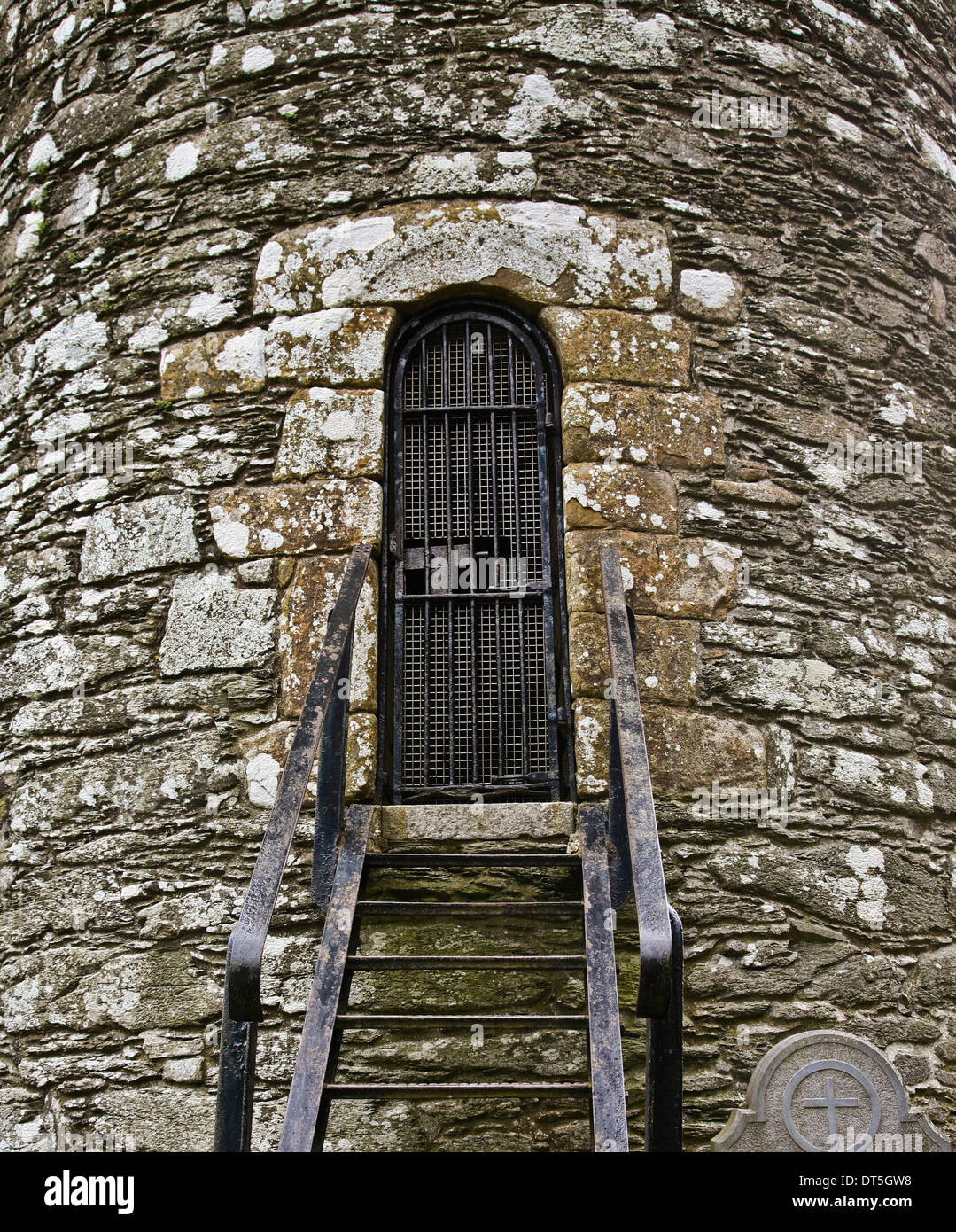 Historic Monasterboice round tower door close up in County Louth ...