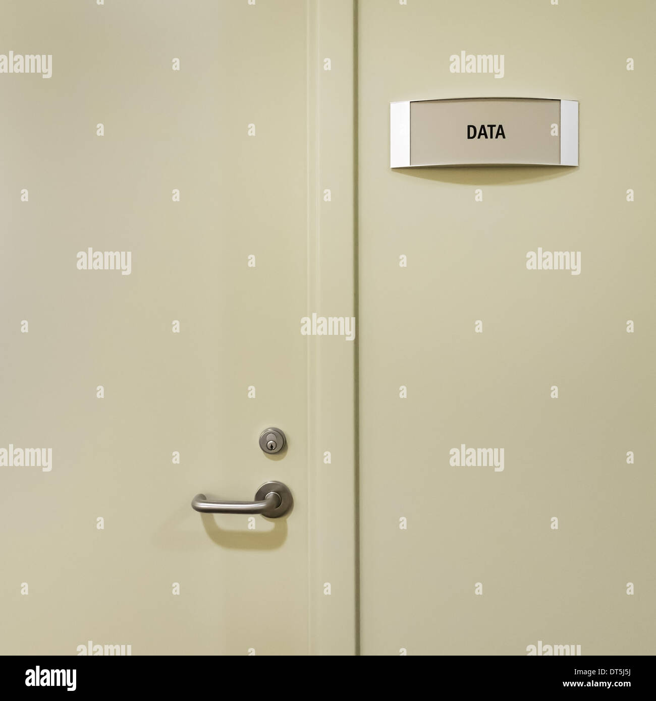 Sign reading Data next to an interior door Stock Photo - Alamy