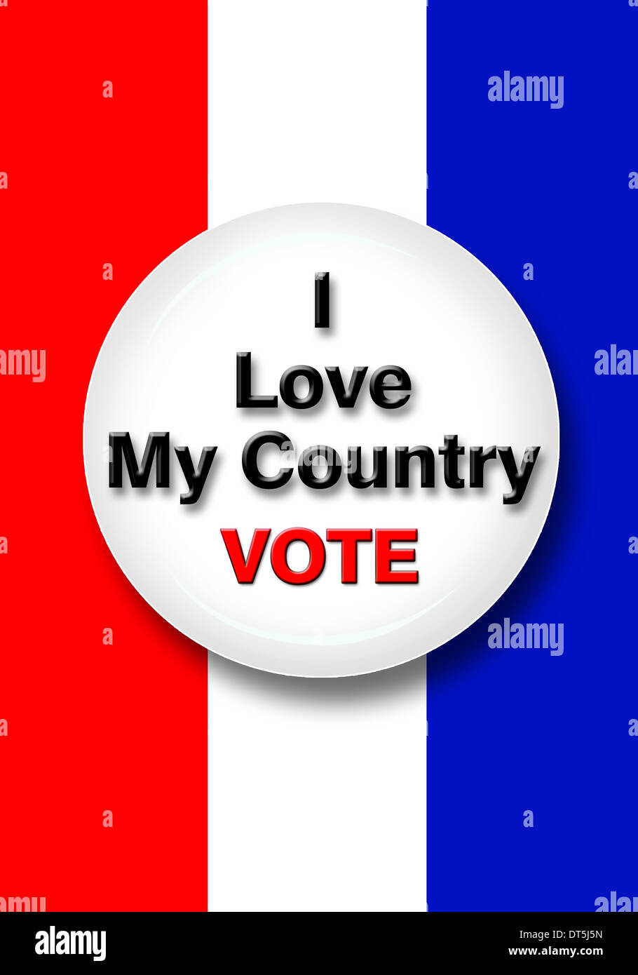 I love my country vote button Stock Photo - Alamy