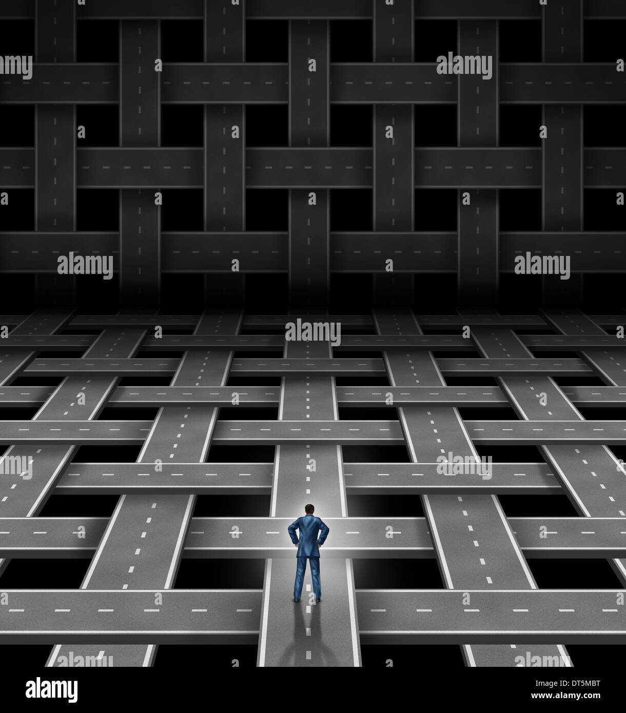 Network manager concept with a businessman leader standing at a ...