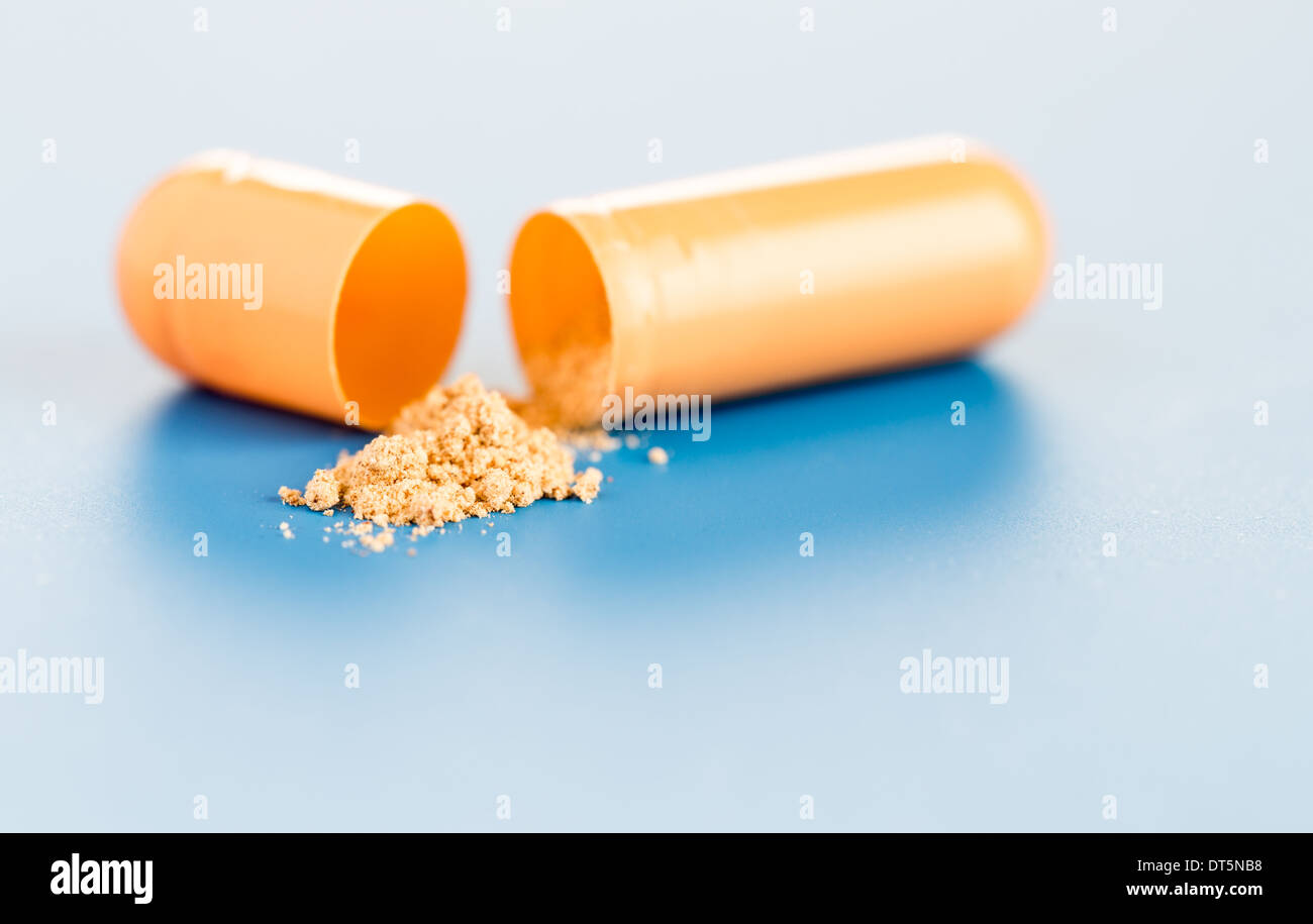 nutritional supplement with vitamin in capsules Stock Photo - Alamy