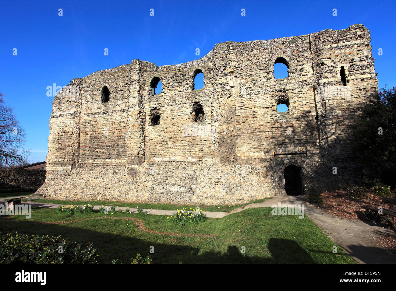 Spring view of Canterbury Castle Canterbury City Kent England Stock ...