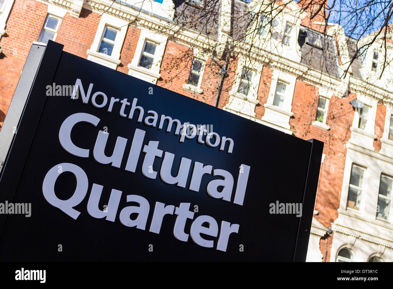 Northampton Cultural Quarter name board Stock Photo - Alamy
