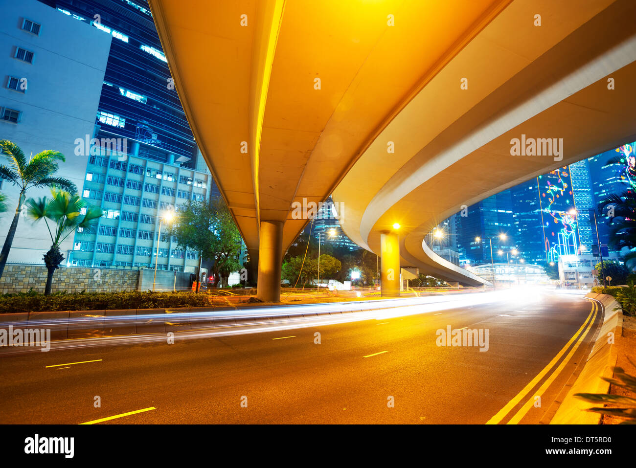 traffic in Hong Kong at night Stock Photo - Alamy