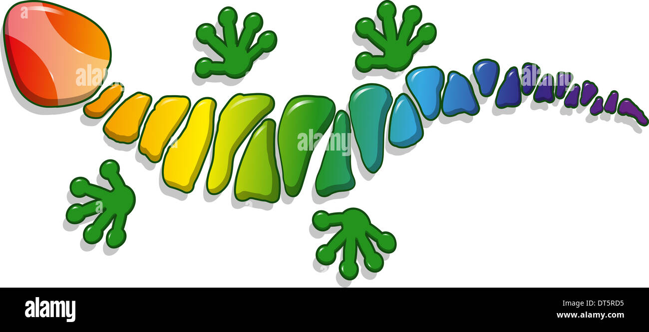 illustration multicolored lizard of the individual parts Stock Photo ...