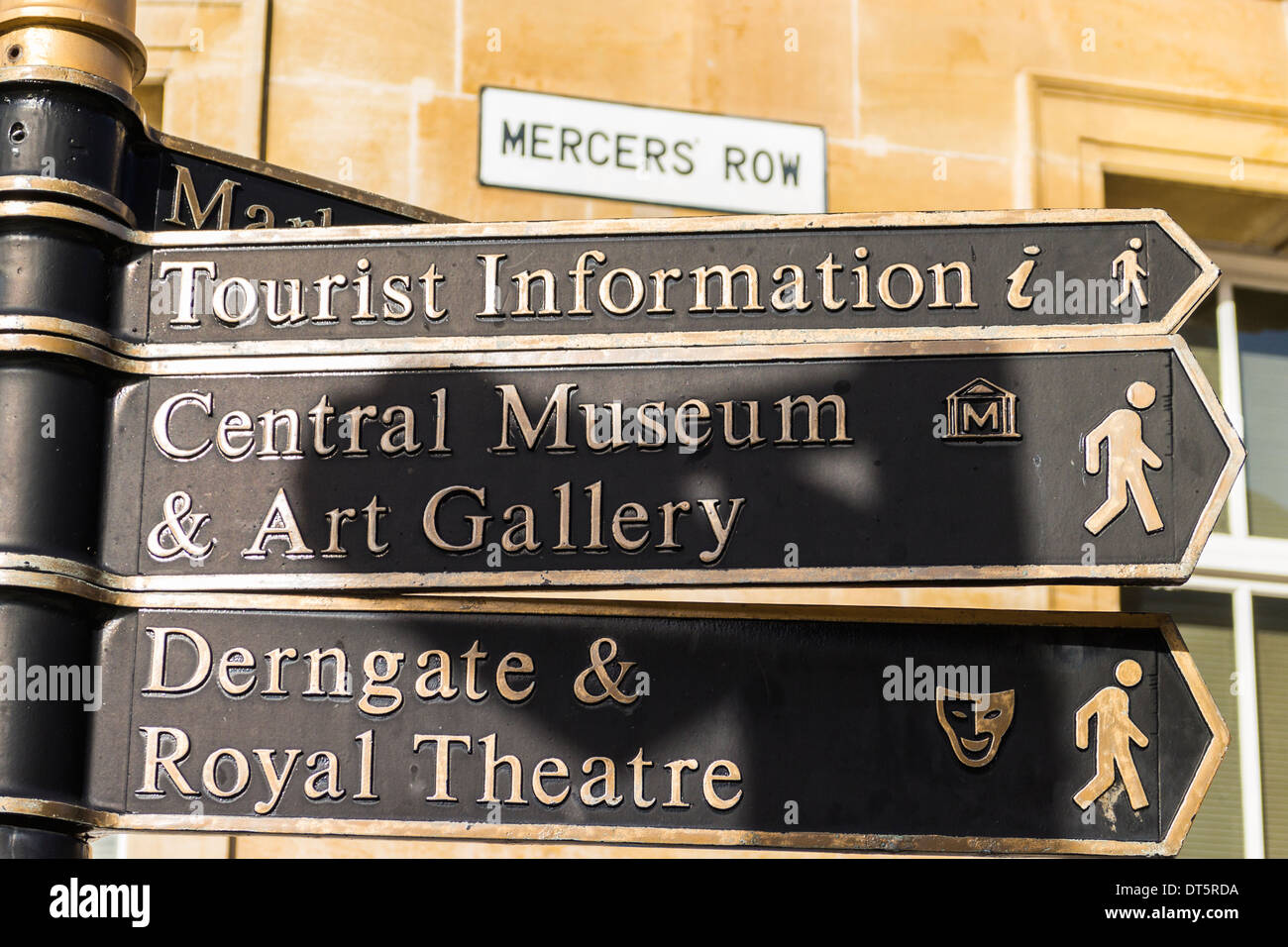 Town centre information sign post - Northampton Stock Photo - Alamy