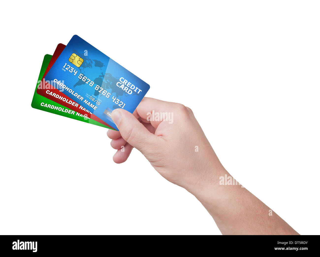 hand holding pack of plastic credit card Stock Photo - Alamy