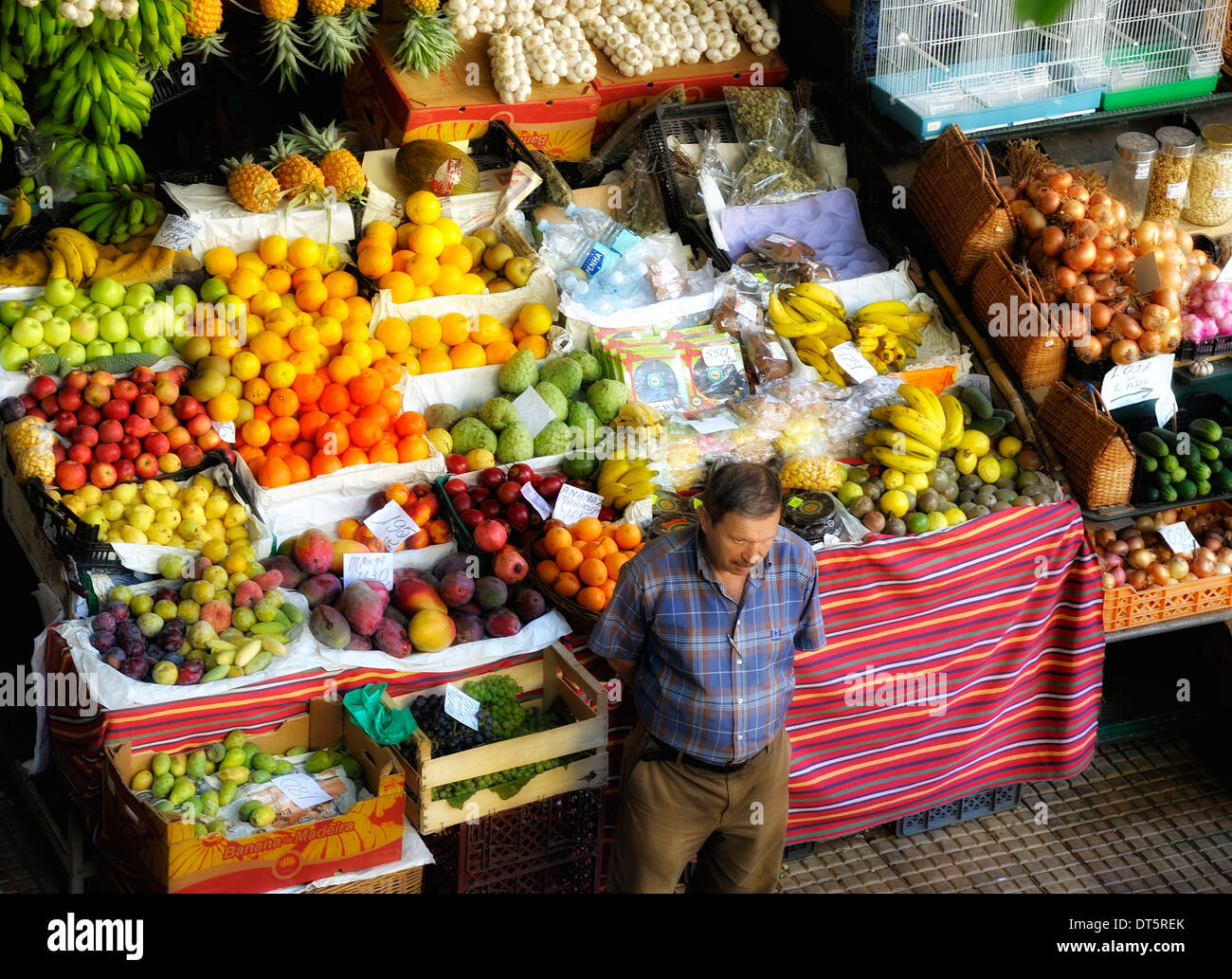 A market trader standing by his fruit stall Stock Photo - Alamy