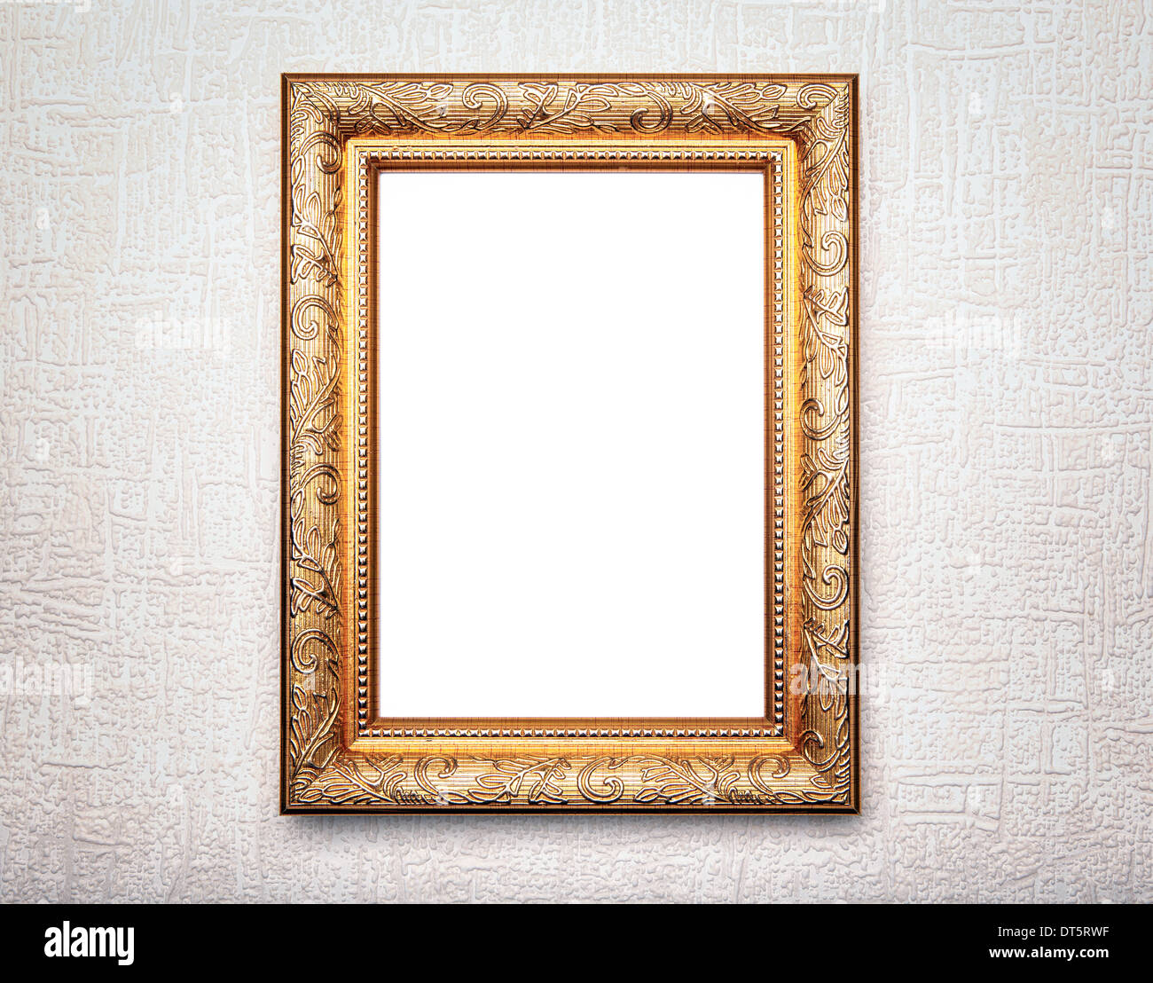 Golden frame on textured background Stock Photo - Alamy