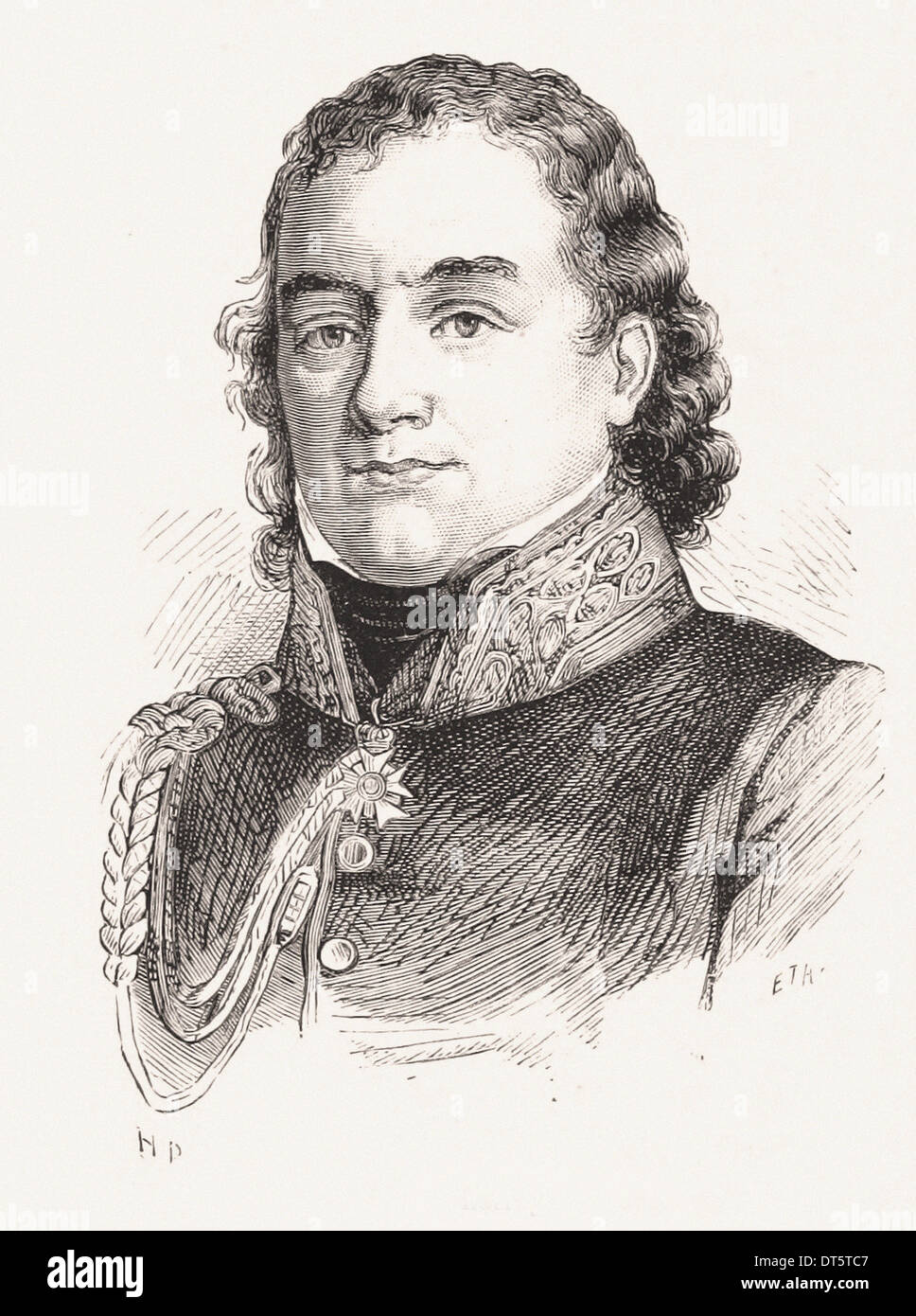 Portrait of larrey french engraving xix th century hi-res stock ...