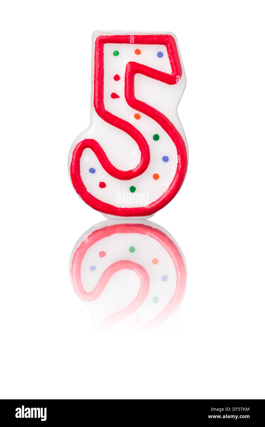 Red number 5 with reflection Stock Photo - Alamy