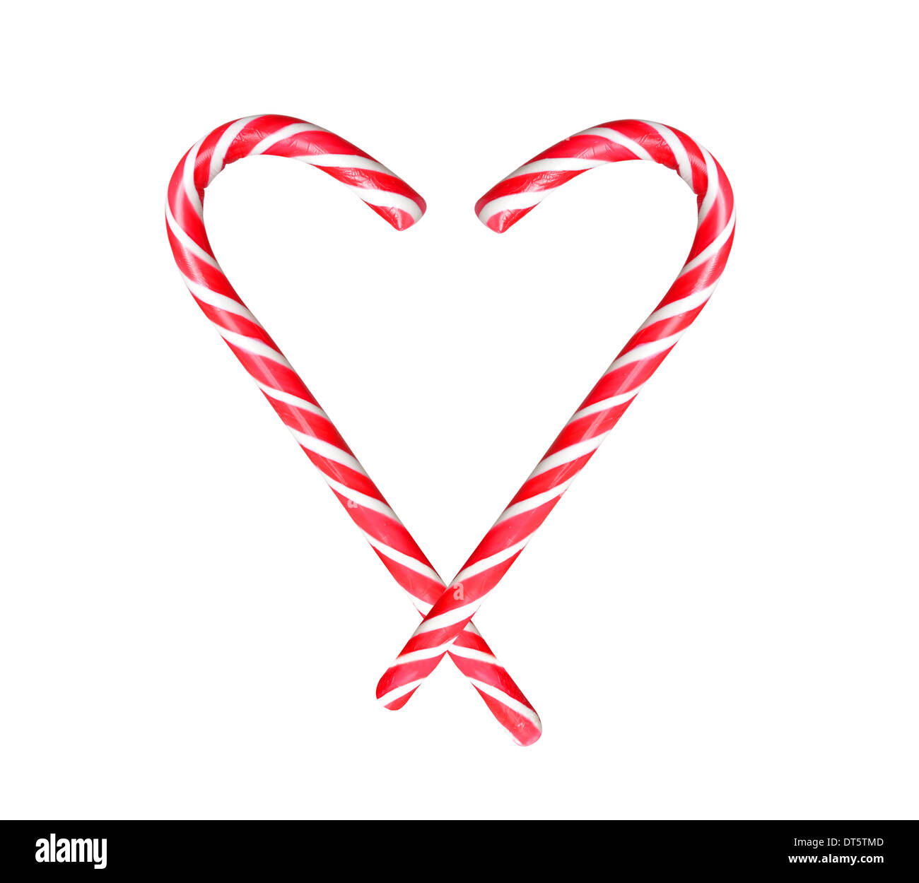 Sweets heart of candy canes isolated on white background Stock Photo ...