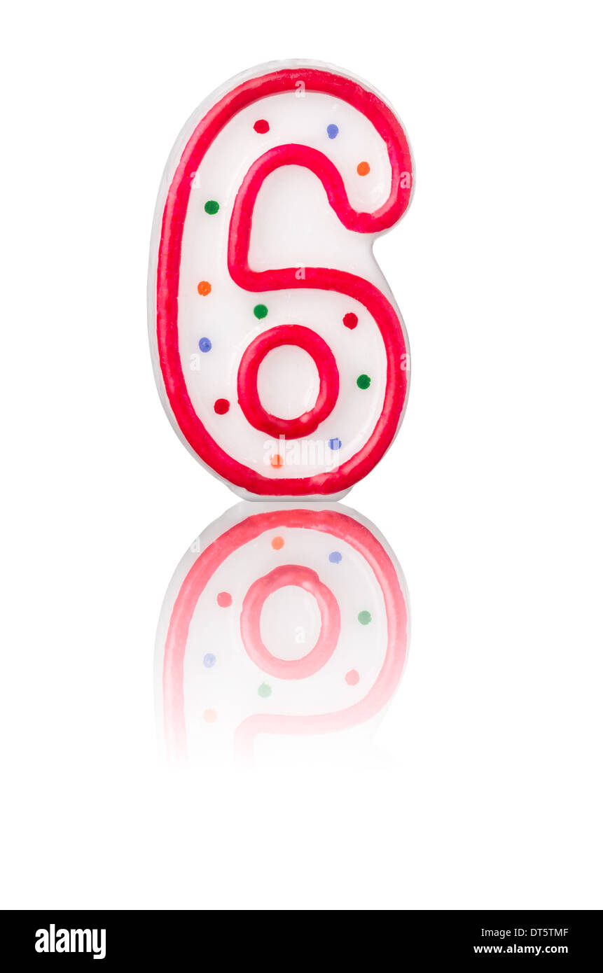 Red number 6 with reflection Stock Photo - Alamy
