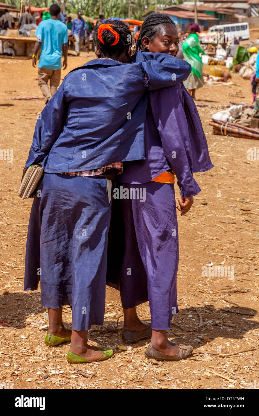 Dorze Schoolgirls In The Village of Hayto, near Arba Minch, Ethiopia ...