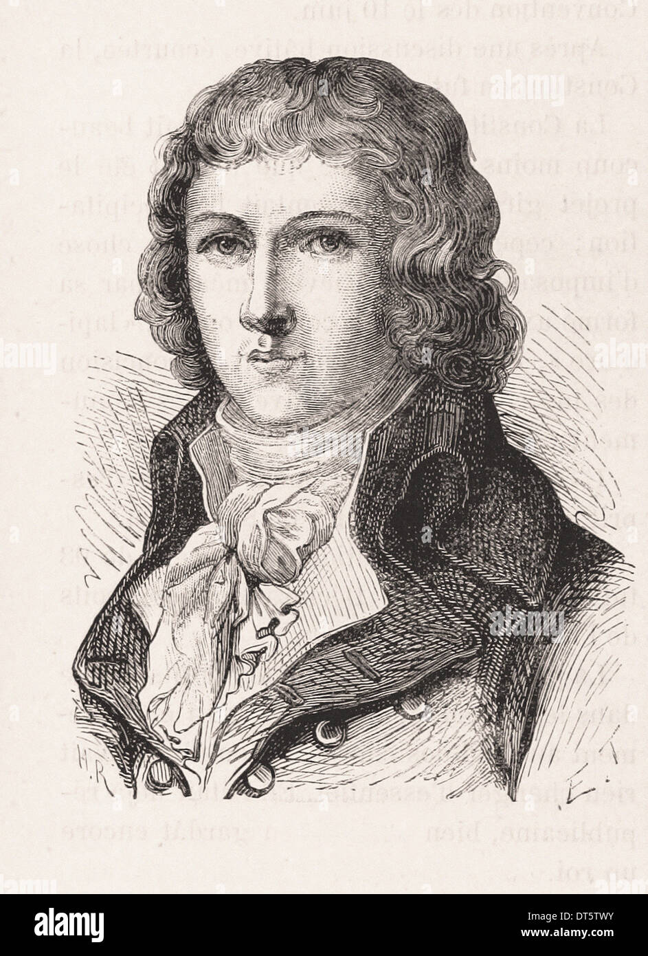 Portrait of saint just french engraving xix th century hi-res stock ...