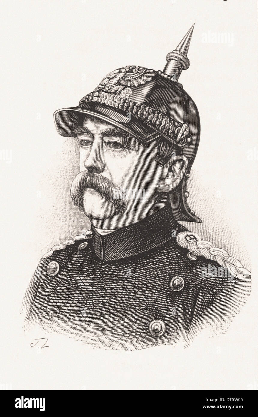 Portrait of Otto Eduard Leopold von Bismarck - French engraving XIX th ...