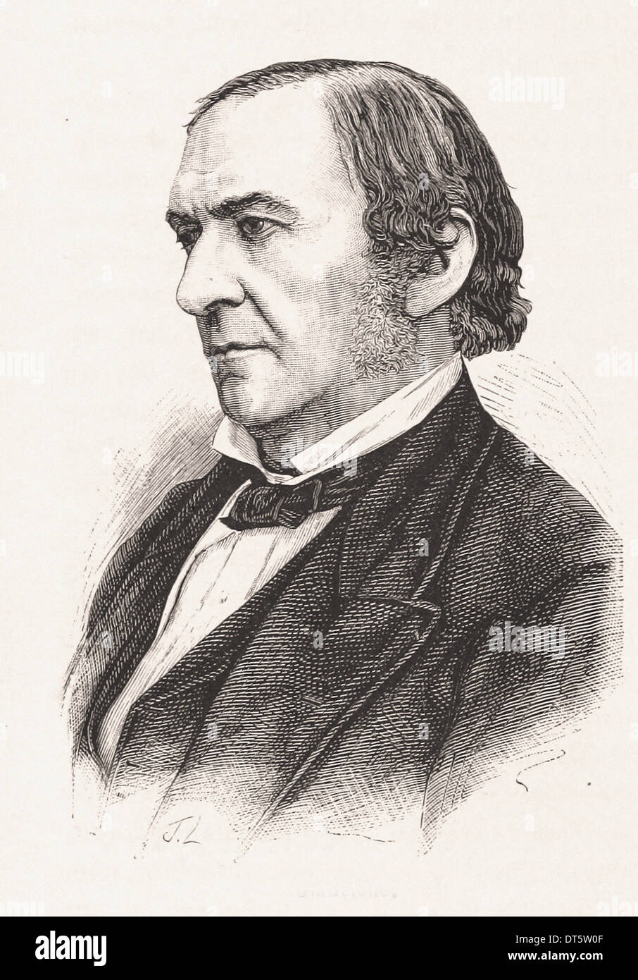 Portrait of Gladstone - French engraving XIX th century Stock Photo - Alamy