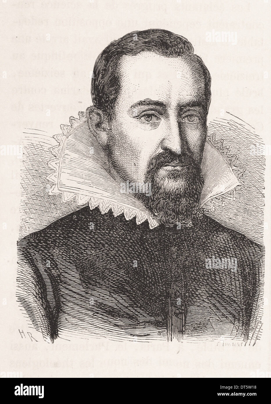 Portrait of Kepler - French engraving XIX th century Stock Photo - Alamy