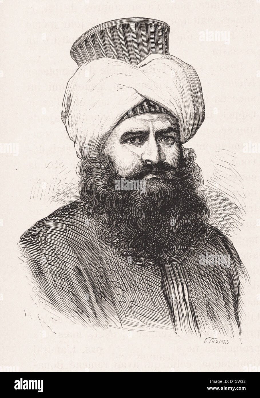 Portrait of Mourad Bey - French engraving XIX th century Stock Photo ...