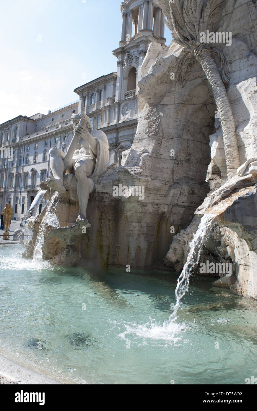 Bernini's fountain at piazza Navona in Rome. it is called The Fountain ...