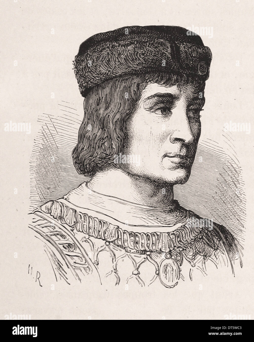 Portrait of louis xii french engraving xix th century hi-res stock ...