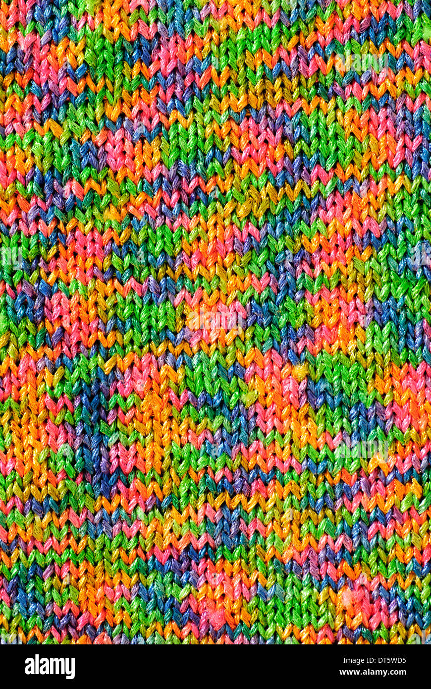 Rainbow knited texture close up Stock Photo - Alamy