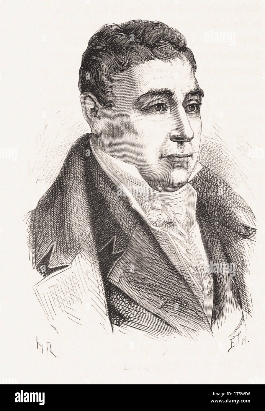 Portrait of general la fayette french engraving xix th century hi-res ...