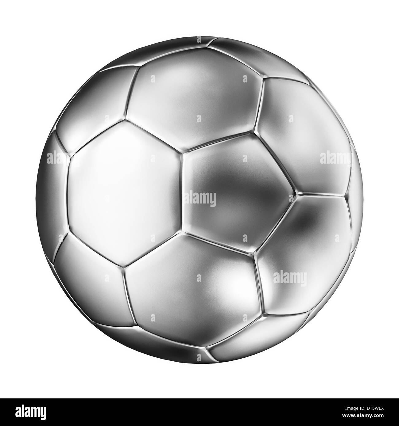 3d image of silver soccer ball Stock Photo - Alamy