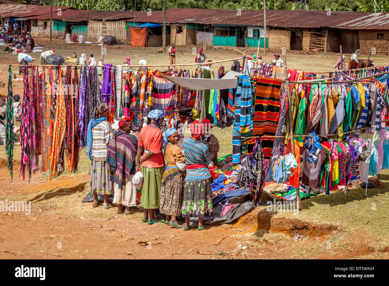 Traditional Fabrics Sold At The Thursday Market In The Dorze Village Of ...