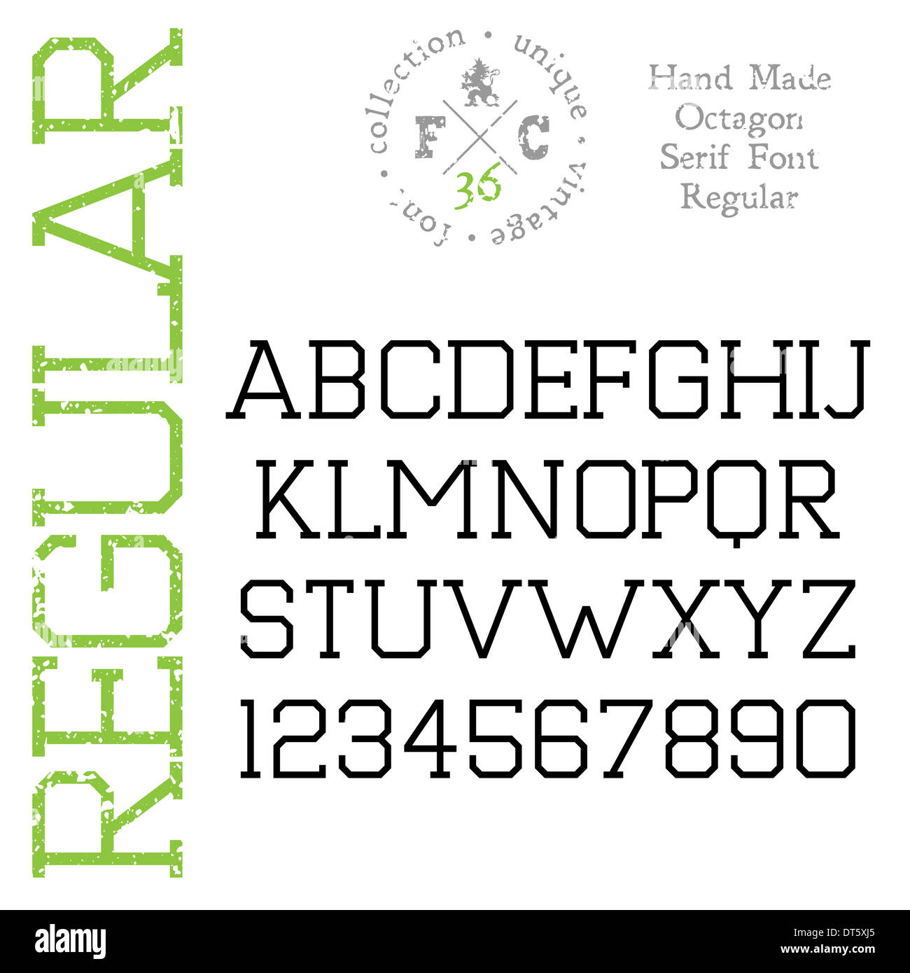 Handmade retro font. Slab serif type Stock Photo - Alamy