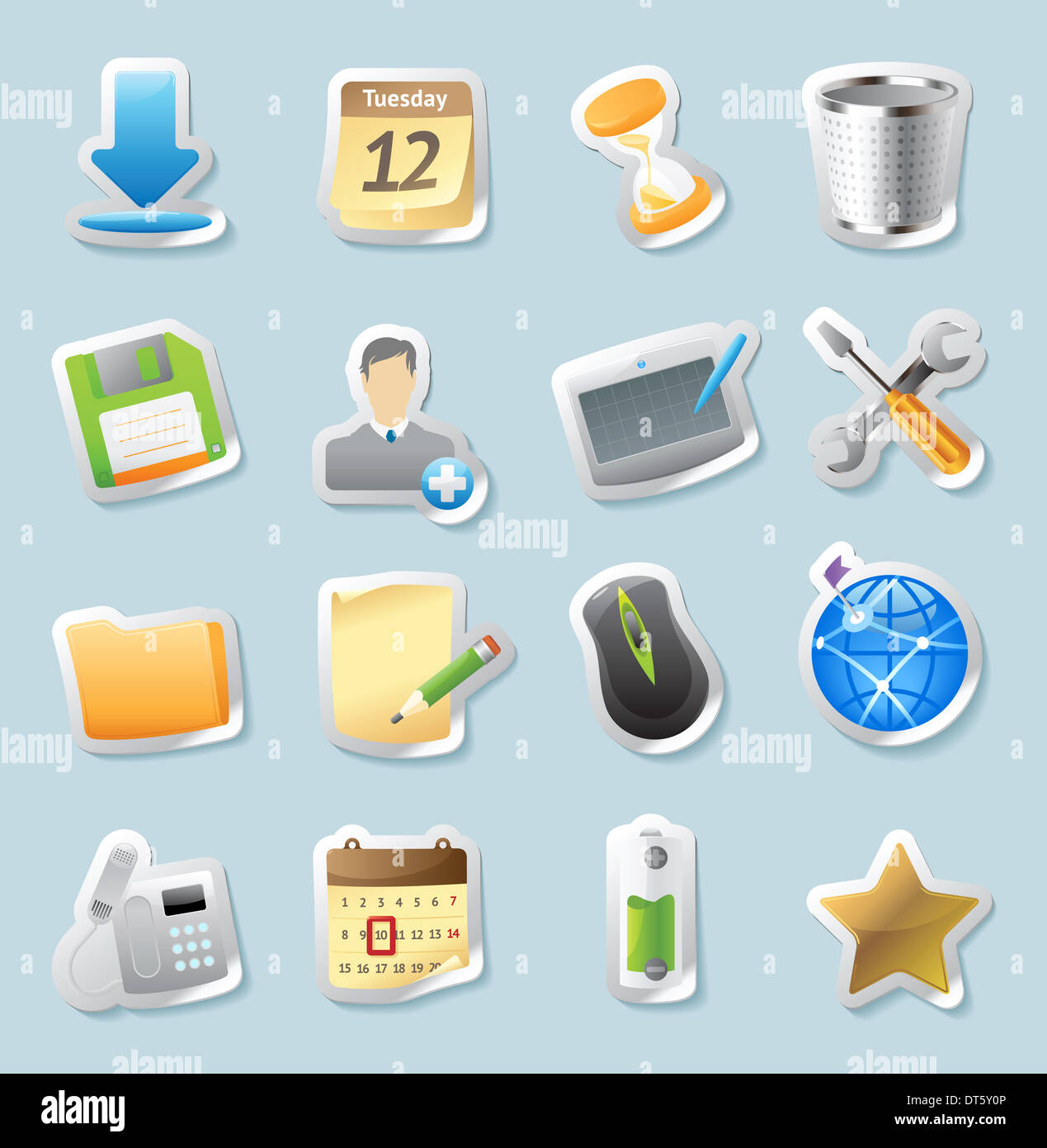 Sticker button set. Icons for signs and interface Stock Photo - Alamy